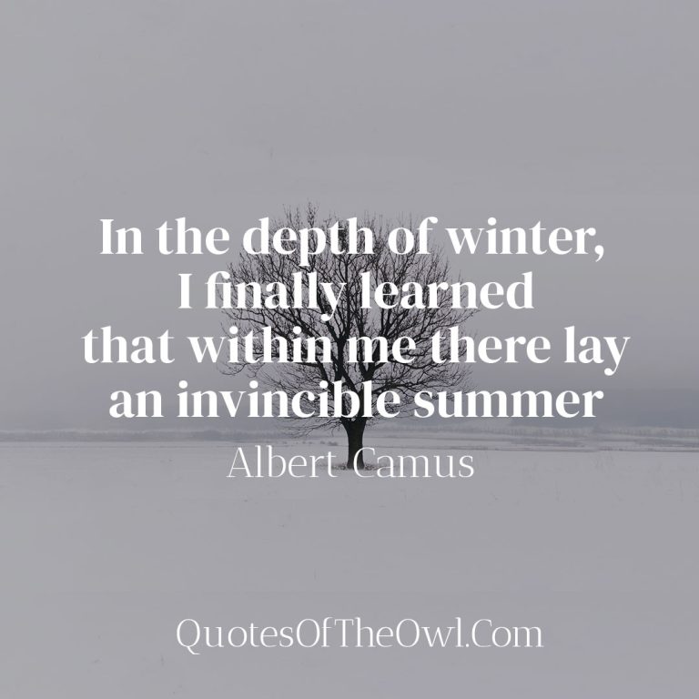 In the depth of winter, I finally learned that within me there lay an ...