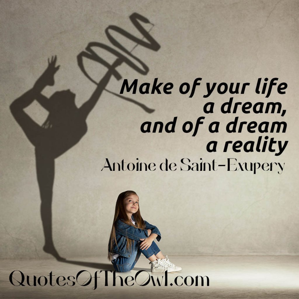 Make your life a dream, and a dream a reality - Antoine de Saint ...