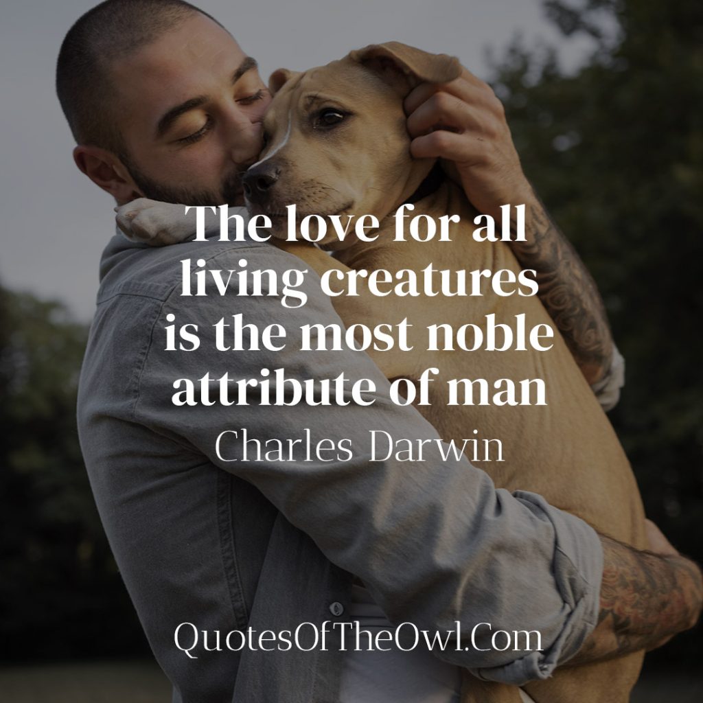 The love for all living creatures is the most noble attribute of man ...