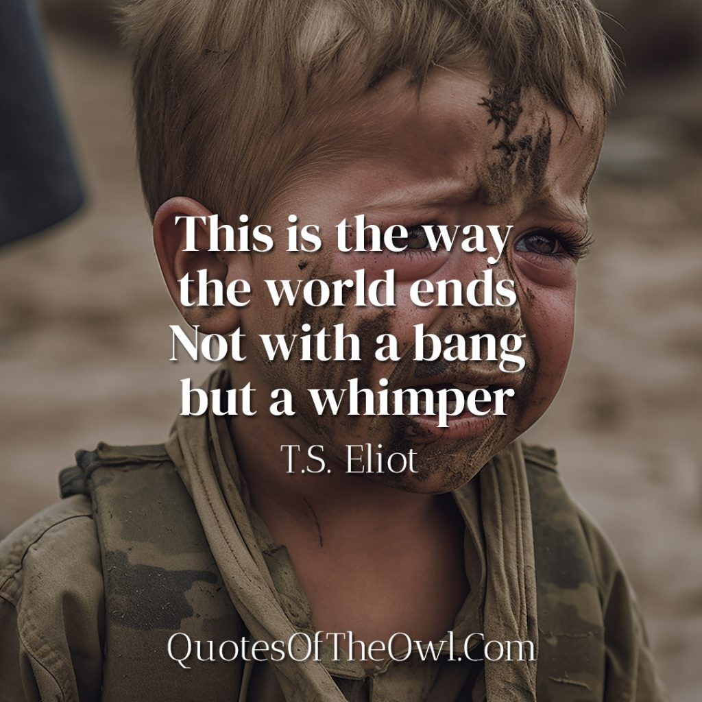 This is the way the world ends: Not with a bang but a whimper - T.S ...